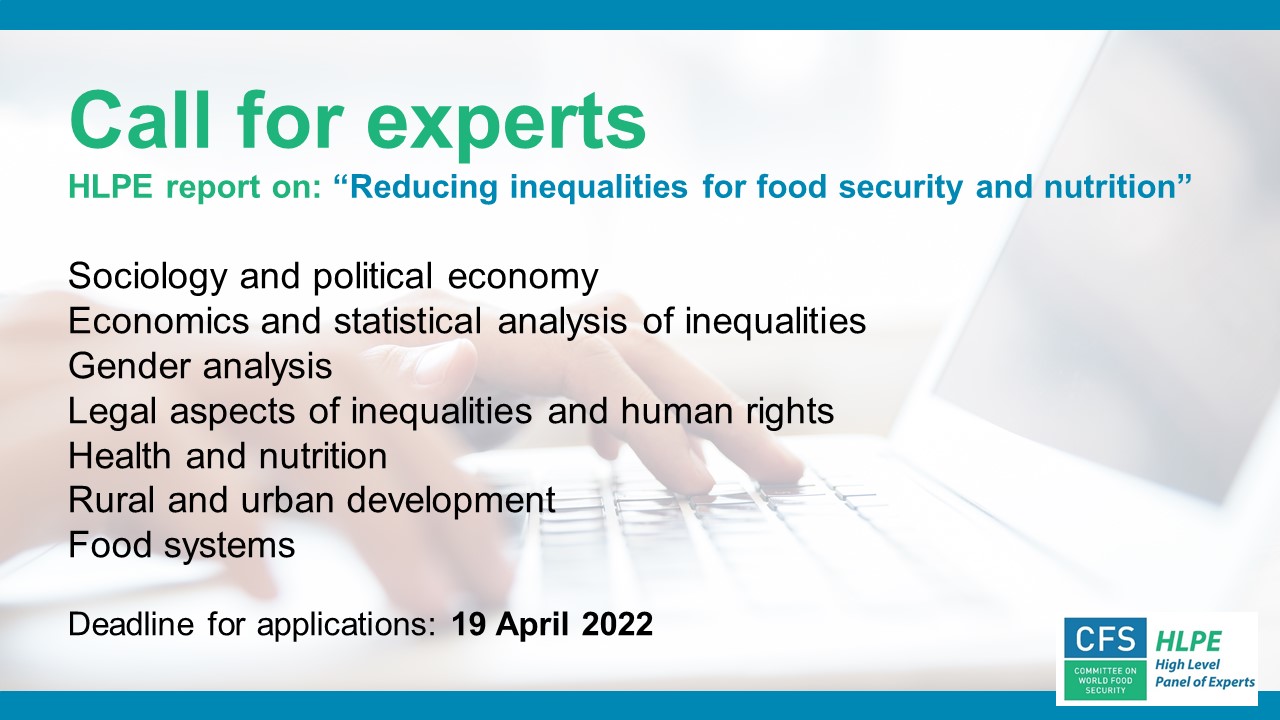 Call for experts – High Level Panel of Experts on Food Security and ...